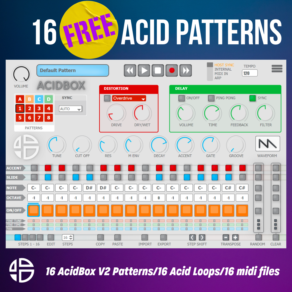 16 FREE Acid Patterns - Audio Blast